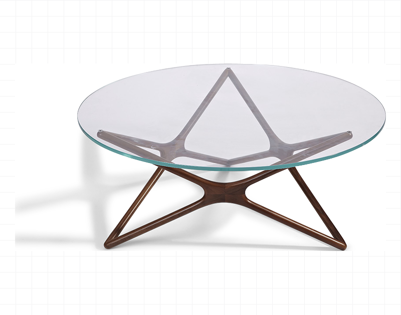 Star Round Coffee Table Walnut | Mobelaris