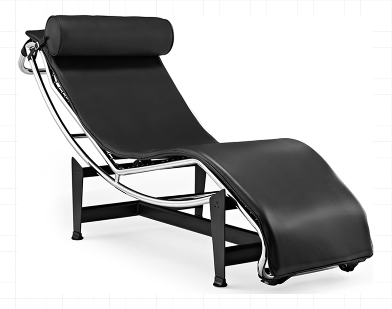 LC4 Style Chaise Longue Premium Leather/Brown + White + Black | Mobelaris