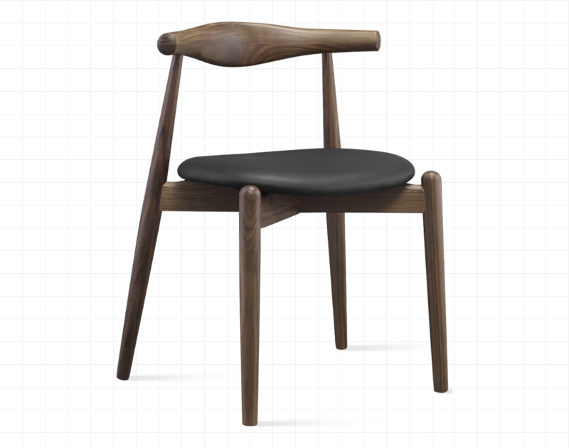 CH20 Elbow Chair Black/Walnut | Mobelaris
