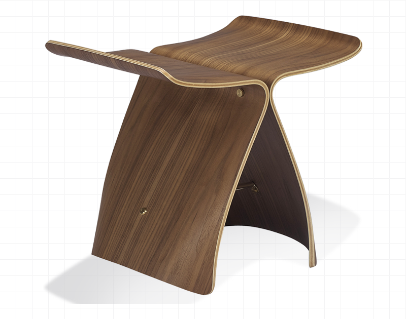 Butterfly Stool Walnut Veneer | Mobelaris